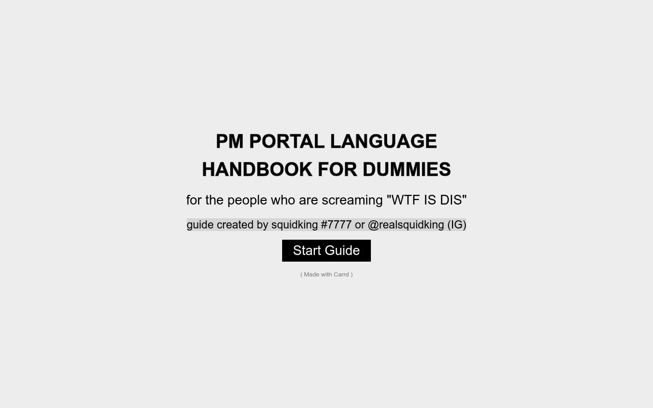 PM Portal Terminology for Dummies